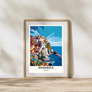 Manarola Poster, Italy Manarola Travel Print Cinque Terre Travel Poster ...