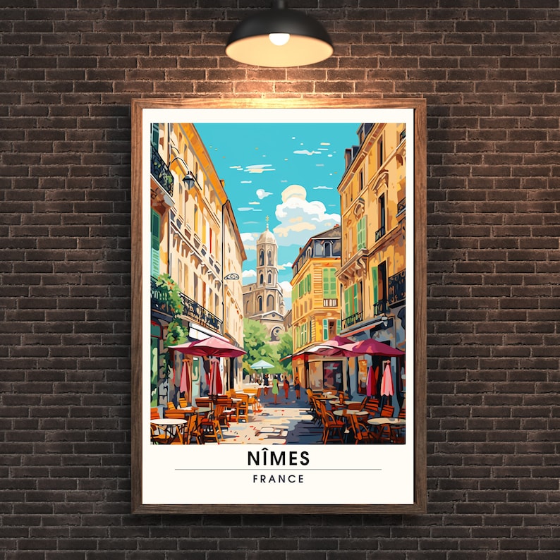 Nîmes Print | Travel Poster Nîmes | Travel Print Nîmes , France - Etsy