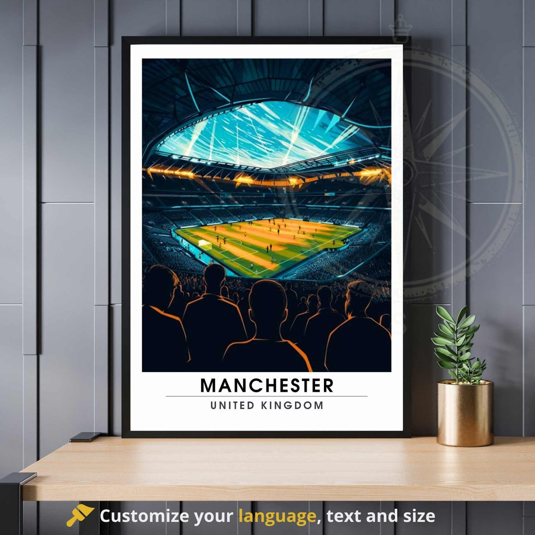Manchester Poster - Etihad Stadium | Manchester Travel Print ...