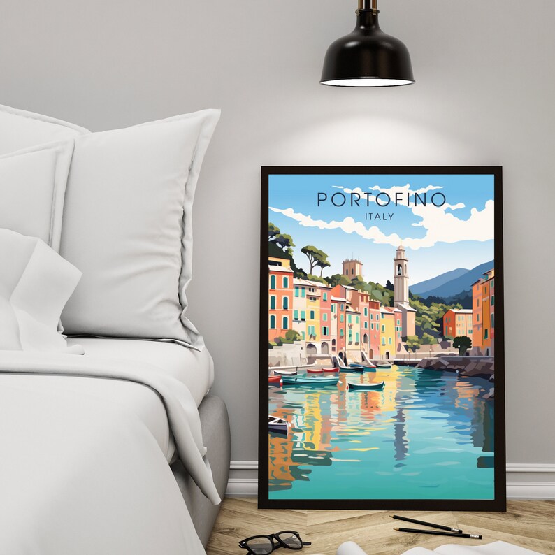 Portofino Poster Travel Poster Italy Portofino Print - Etsy