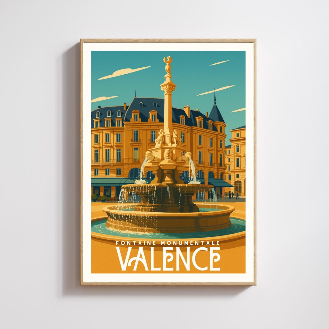 Valence Poster – Monumental Fountain, Elegance and Heritage of the ...