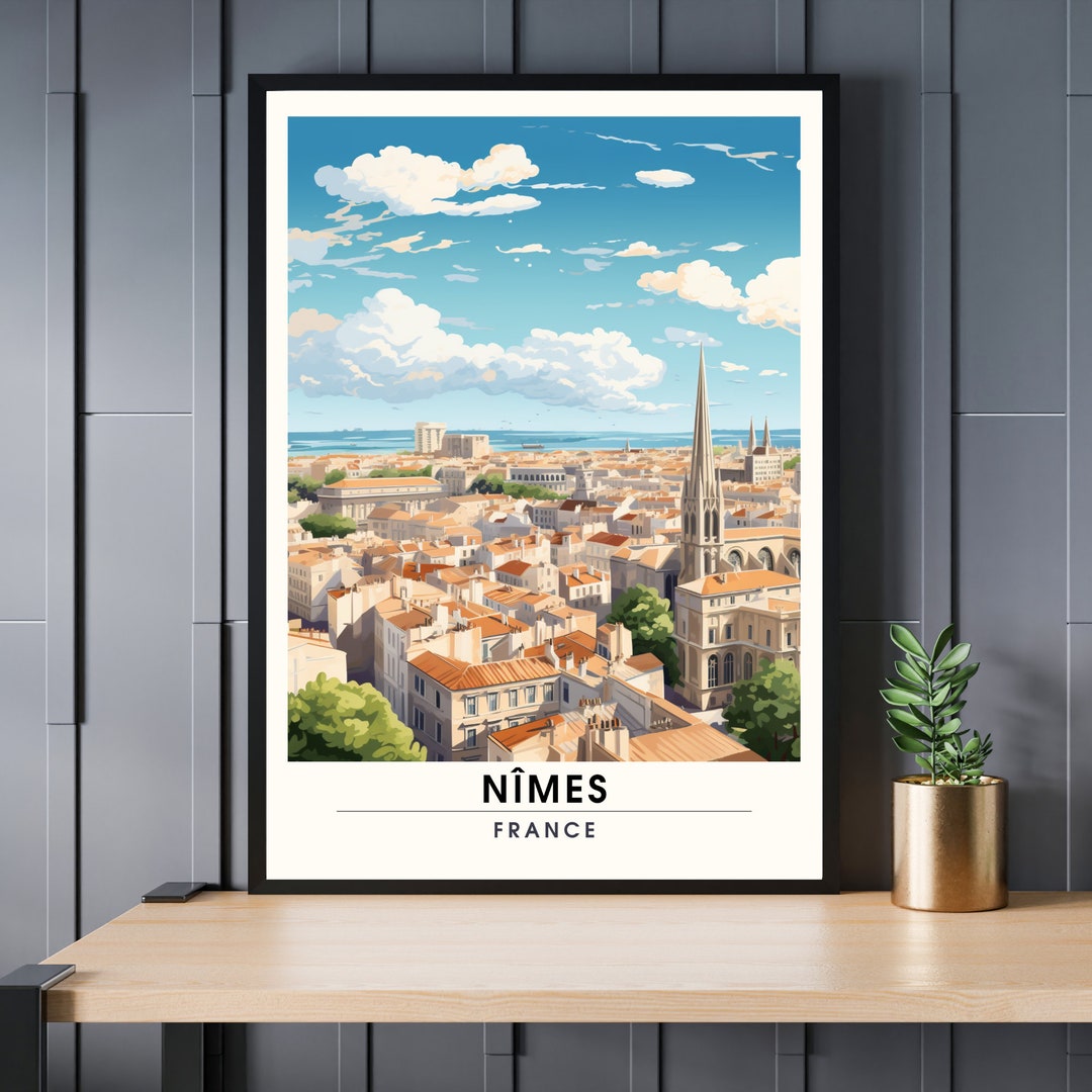 Nîmes Print | Travel Poster Nîmes | Travel Print Nîmes , France - Etsy
