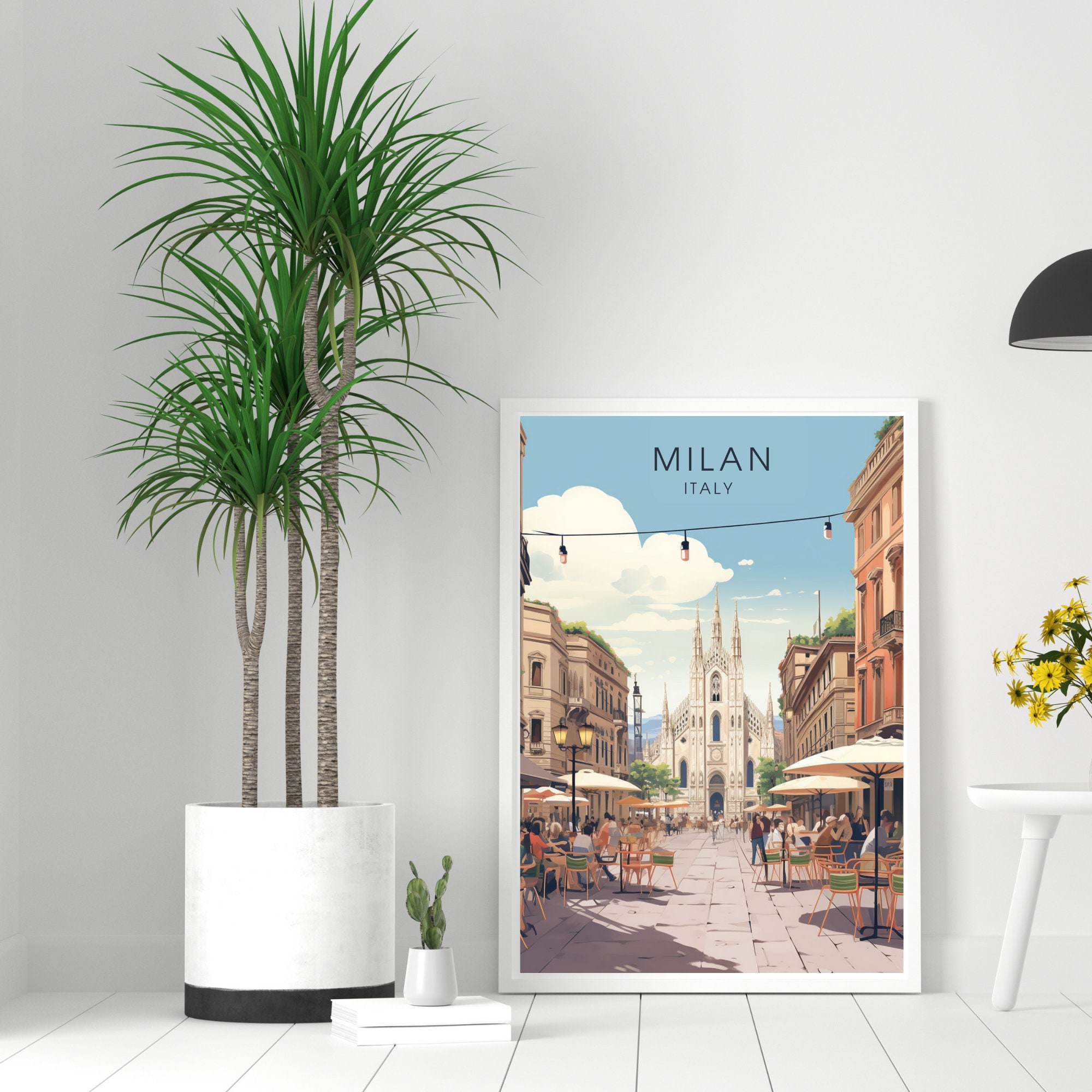 Milan Poster Travel Poster Italy Milan Duomo - Etsy