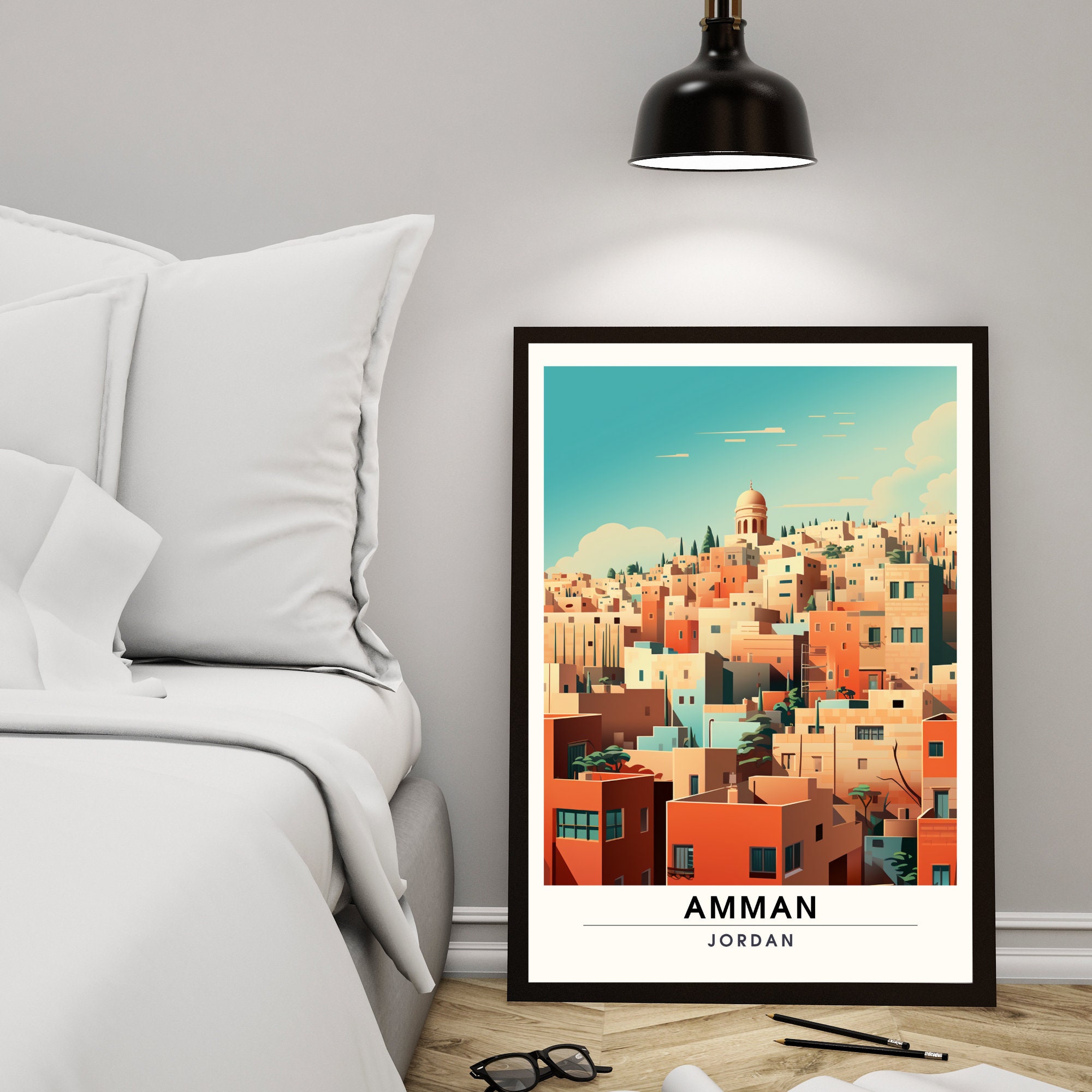 Print Amman, Jordan | Amman Travel Print | Jordan Travel Poster - Etsy