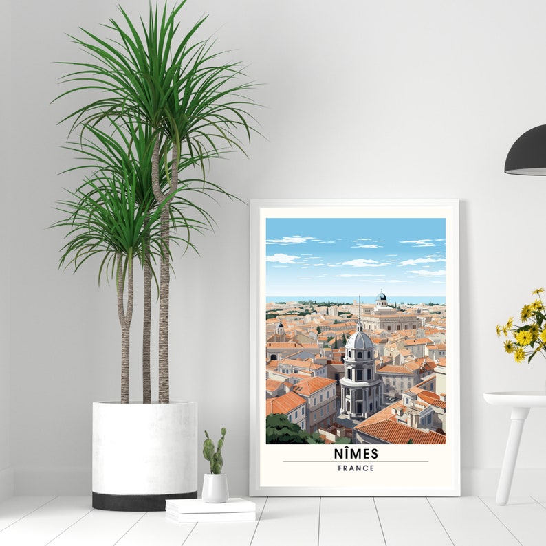 Nîmes Print | Travel Poster Nîmes | Travel Print Nîmes , France - Etsy