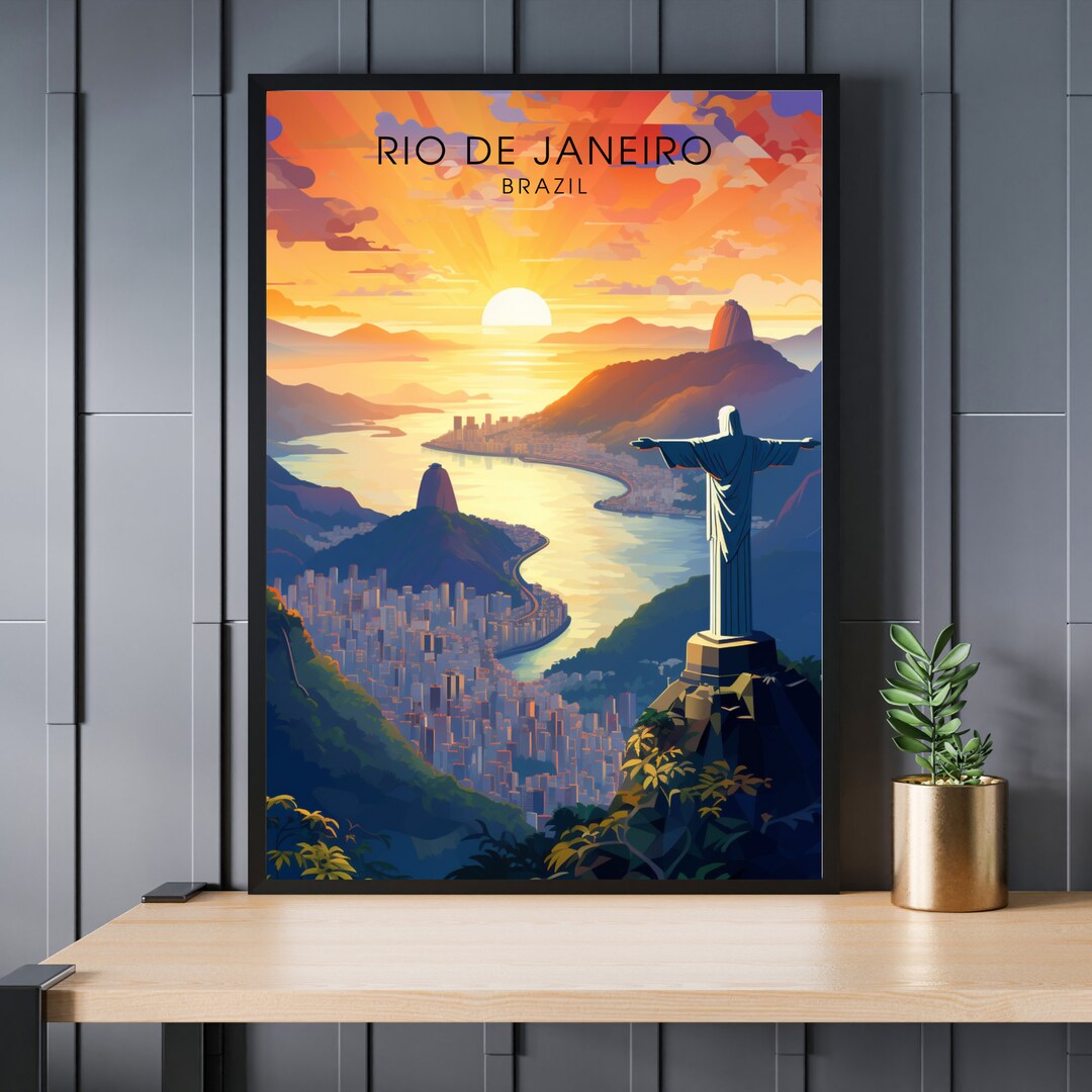 Printing Rio De Janeiro, Brazil Rio De Janeiro Travel Poster - Etsy