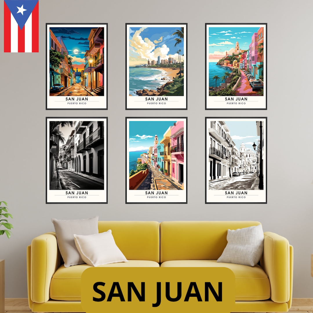 San Juan Poster Set San Juan Travel Poster Puerto Rico Poster Set - Etsy