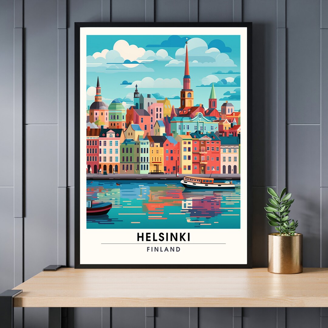 Helsinki Print Travel Poster Helsinki, Finland - Etsy