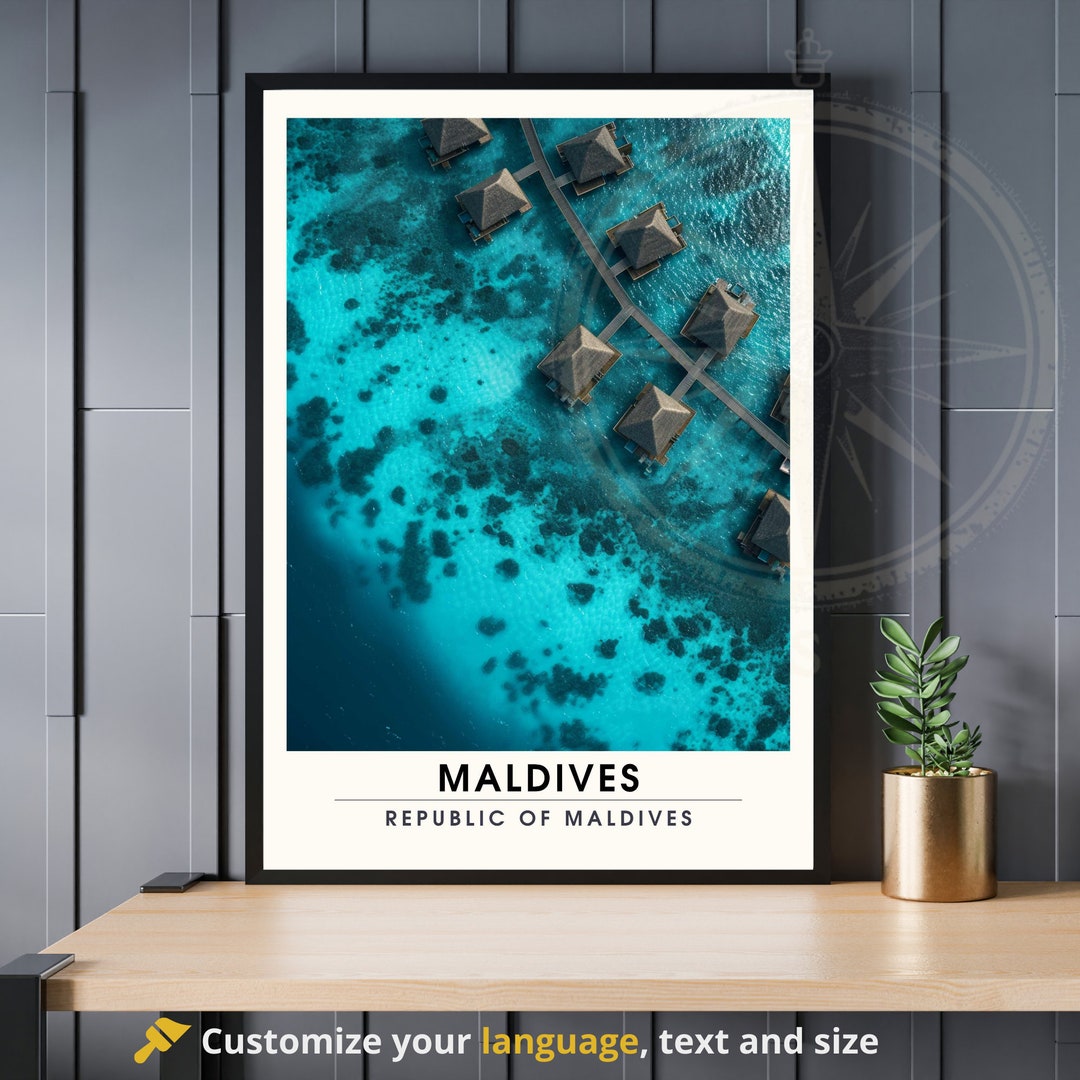 Maldives Poster Travel Poster the Maldives Maldives Islands Poster ...