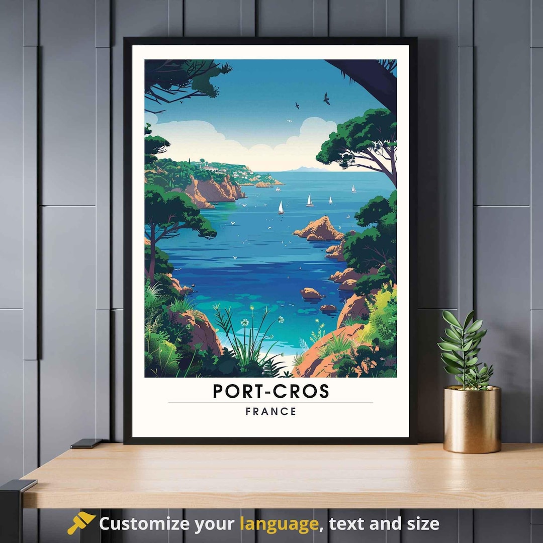 Port-cros, France Poster Port-cros Travel Print Hyères - Etsy