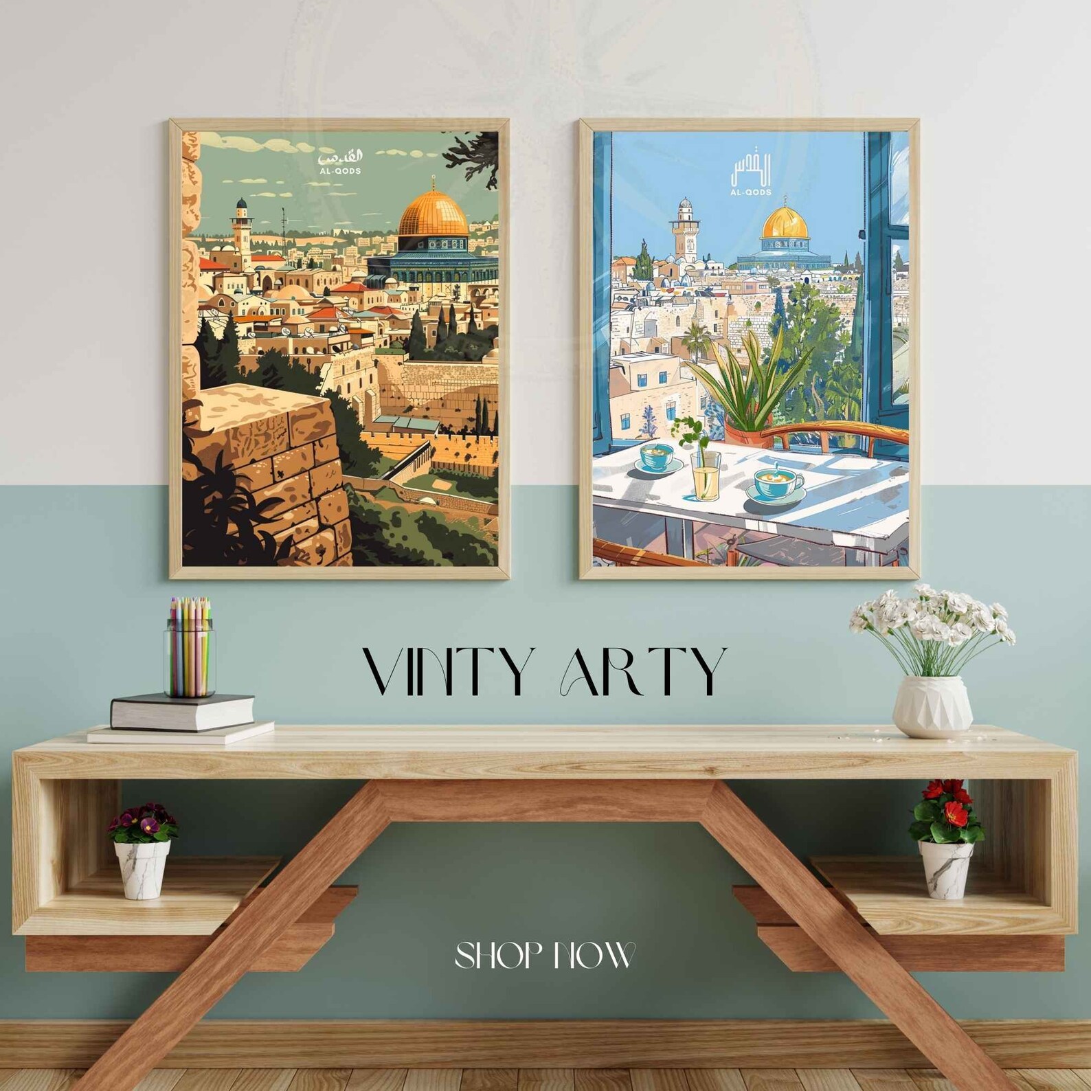 Al-quds Poster - Jerusalem Travel Print, View of Dome of the Rock - Al ...