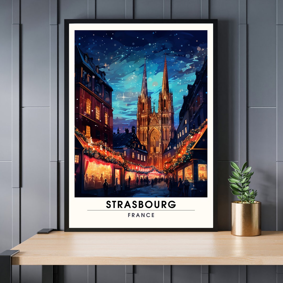 Strasbourg Poster Strasbourg Christmas Travel Poster - Etsy