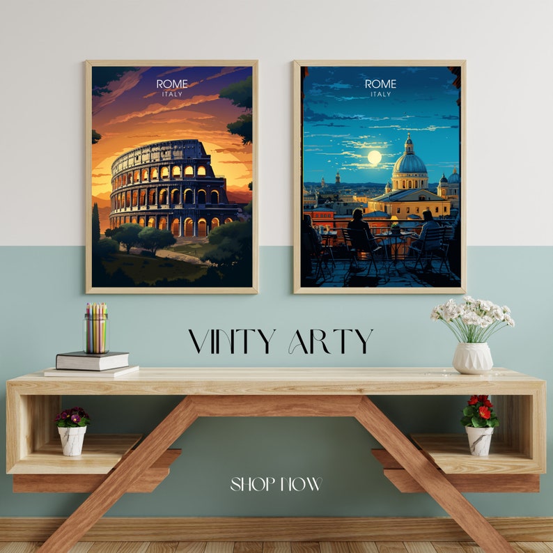 Rome Poster | Rome Travel Poster - Artistic Journey Print - Italian ...