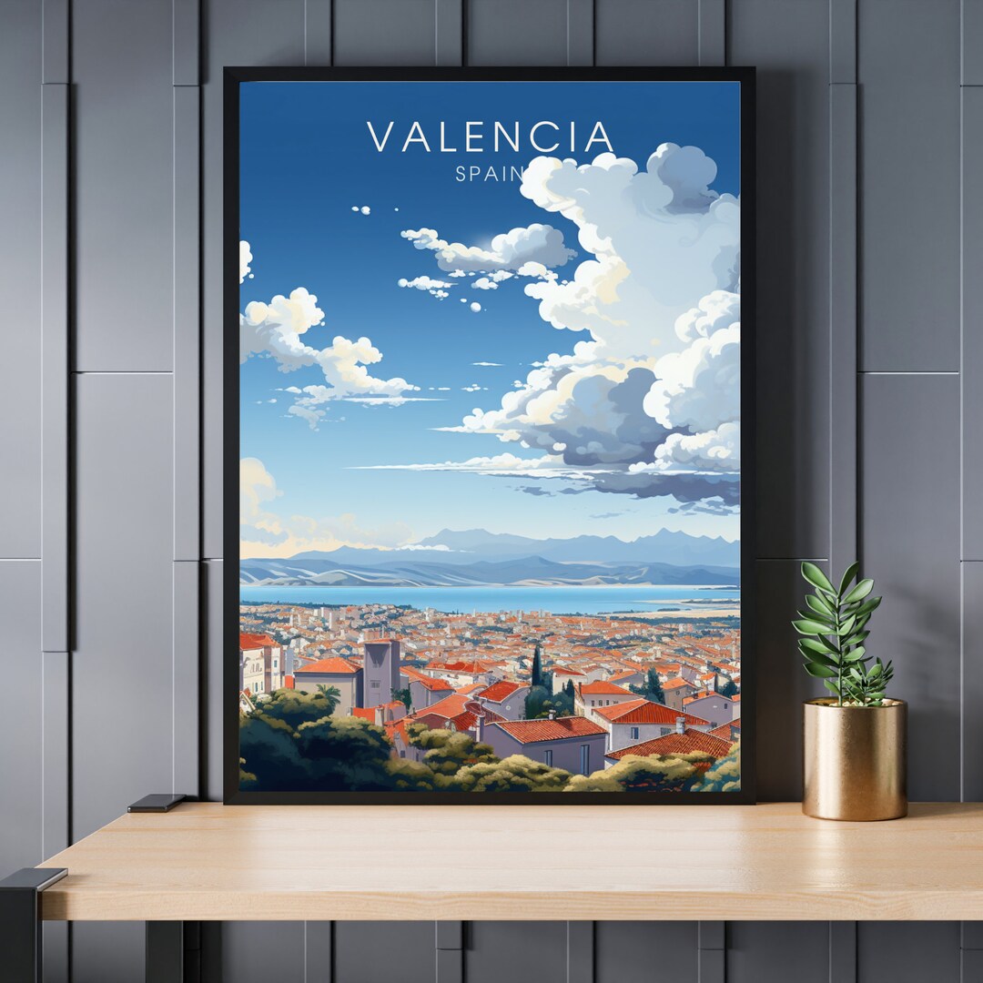 Valencia Poster | Valencia Print | Bird's-eye View - Etsy