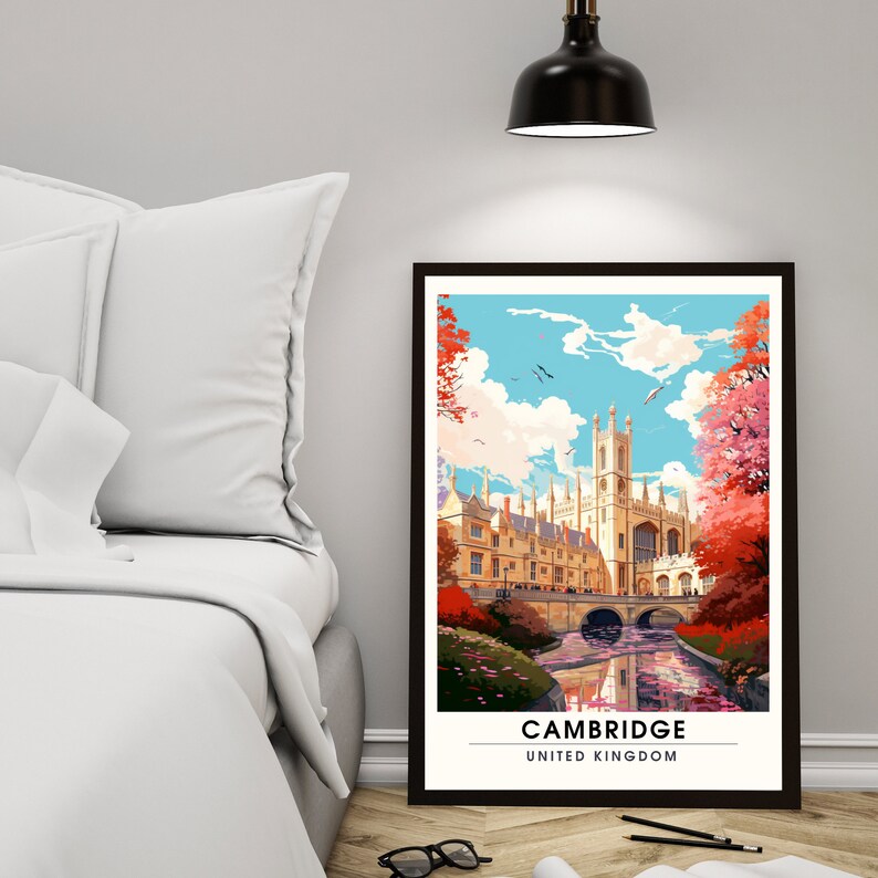Cambridge Poster | Cambridge Travel Print | Cambridge Print ...