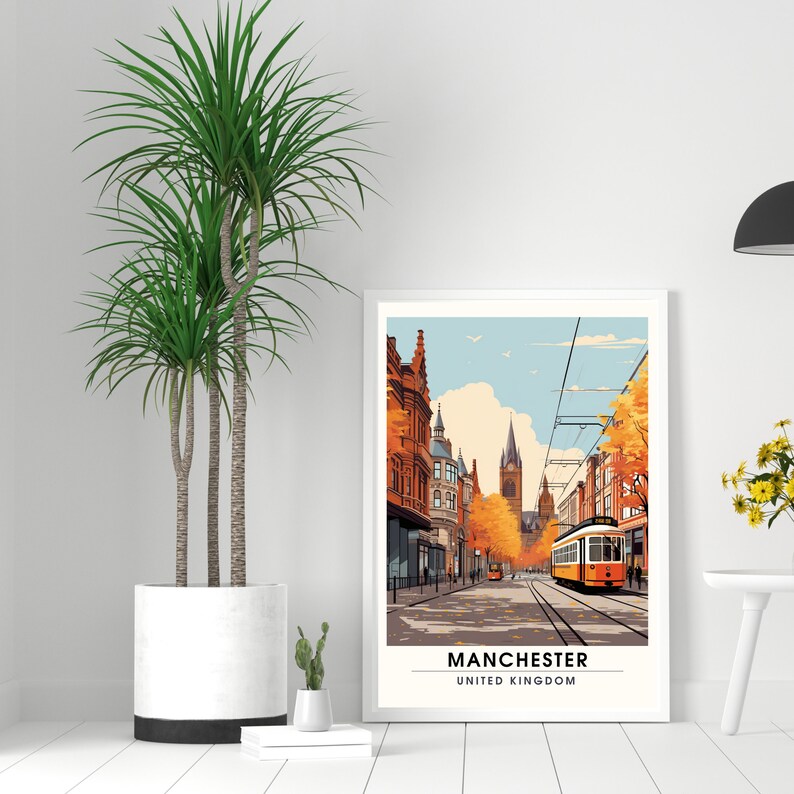 Manchester Poster Manchester Travel Print Manchester Travel Poster ...