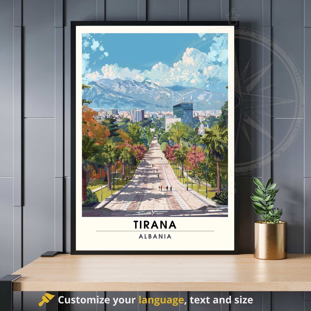 Tirana Poster Tirana, Albania Travel Print Albania Poster - Etsy