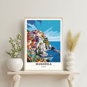 Manarola Poster, Italy Manarola Travel Print Cinque Terre Travel Poster ...
