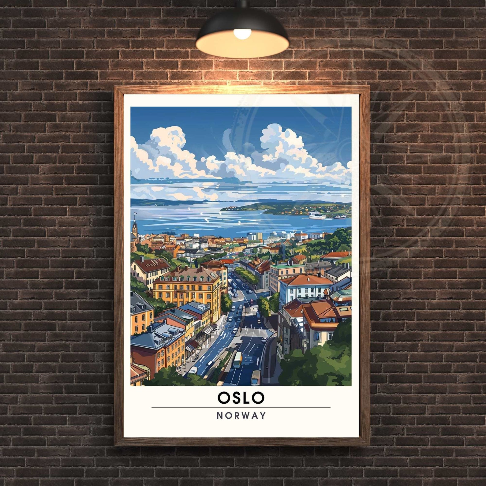 Oslo Poster - Travel Print Oslo, Norway - Norway Print - Sky View - Etsy