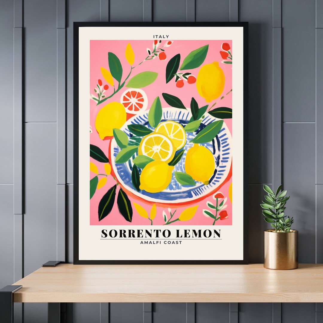 Sorrento Lemon Amalfi Poster | Wall Art | Kitchen Poster | Italian ...