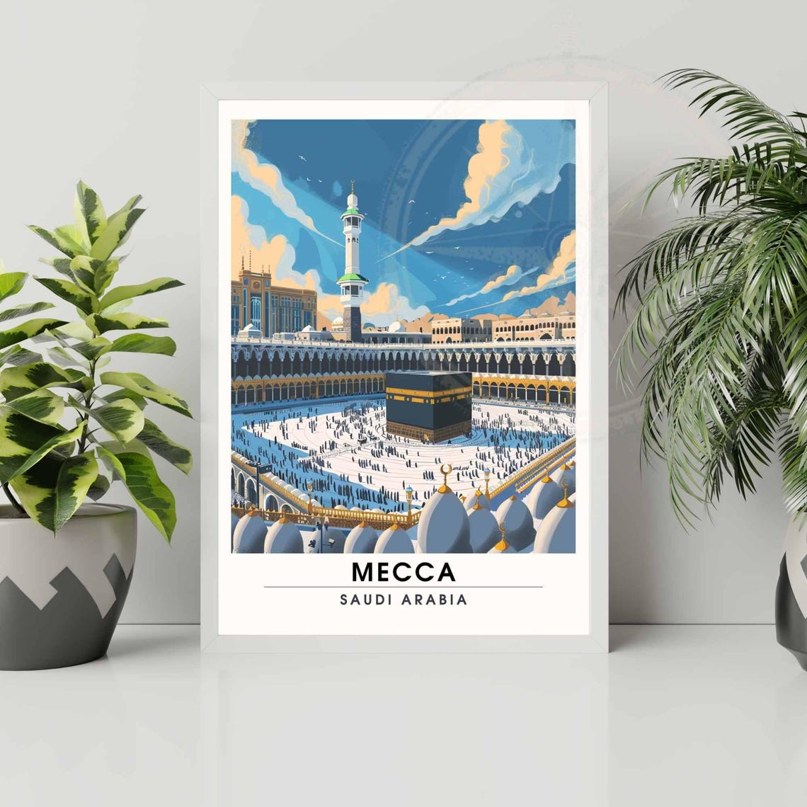 Mecca Poster | Travel Poster Mecca, Saudi Arabia | the Kaaba - Etsy