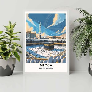 Mecca Poster | Travel Poster Mecca, Saudi Arabia | the Kaaba - Etsy