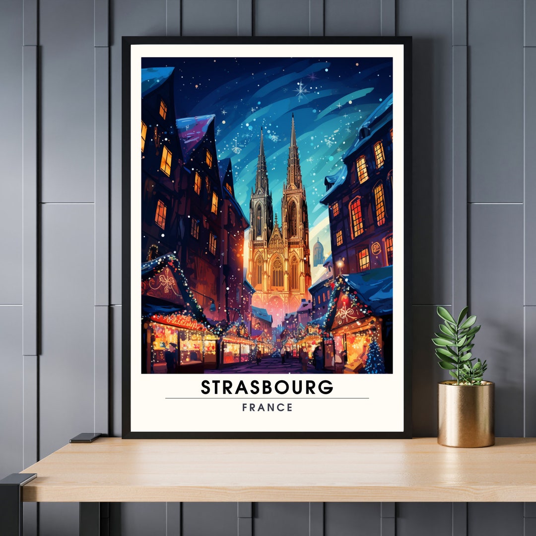 Strasbourg Poster Strasbourg Christmas Travel Print Strasbourg ...