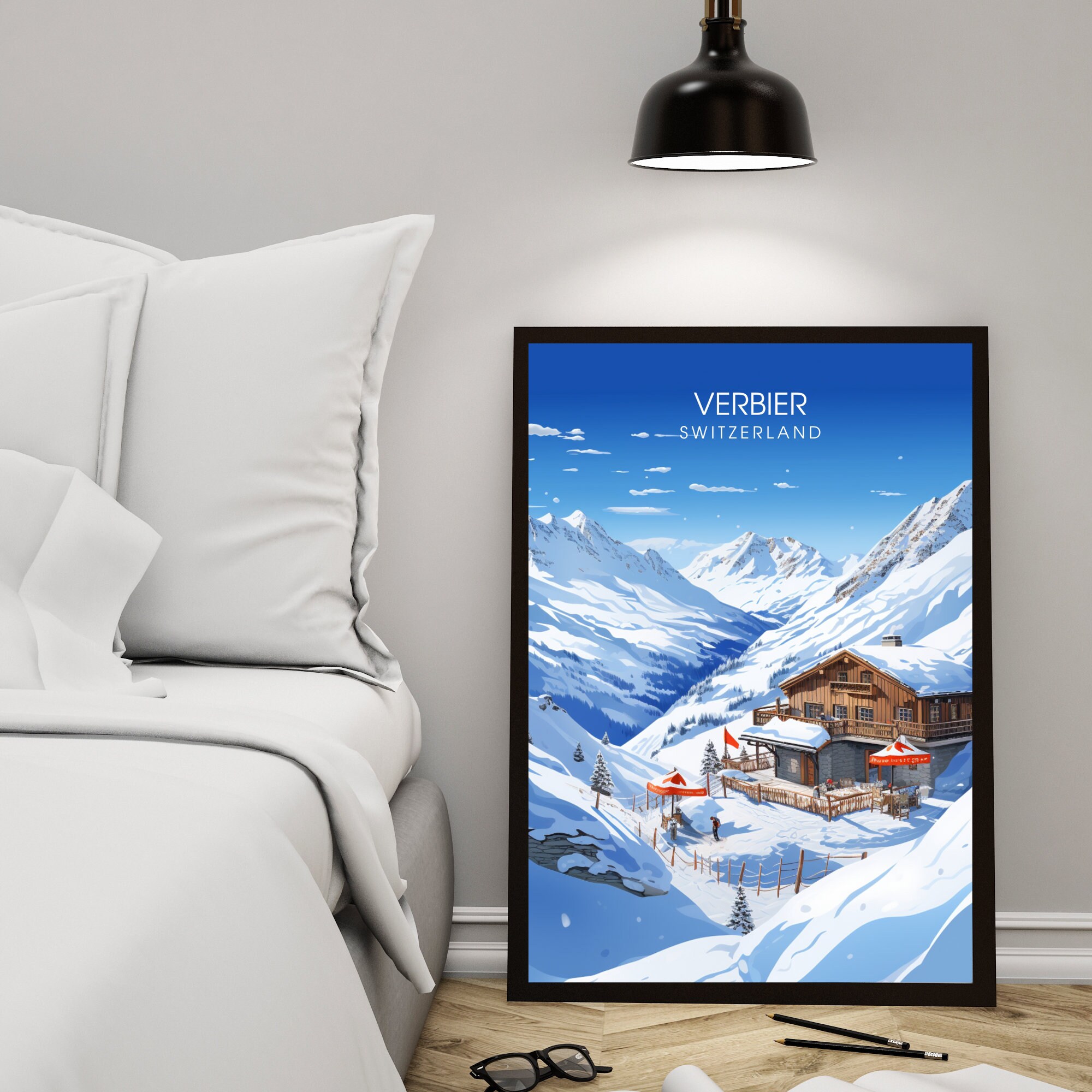 Poster Verbier, Switzerland | Printing Verbier | Verbier Travel Poster ...