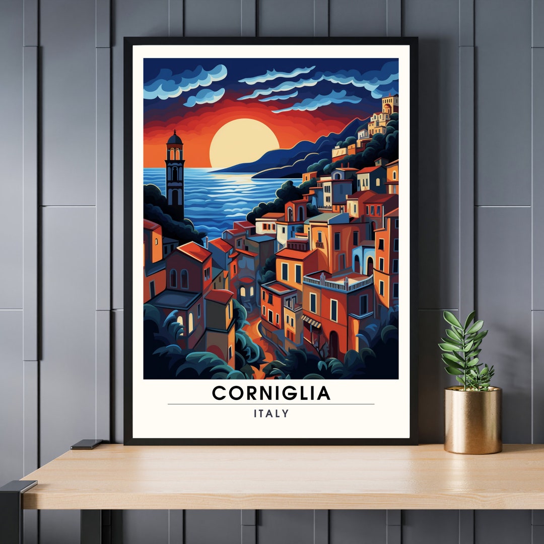 Poster Corniglia, Italy Corniglia Travel Print Cinque Terre Travel ...