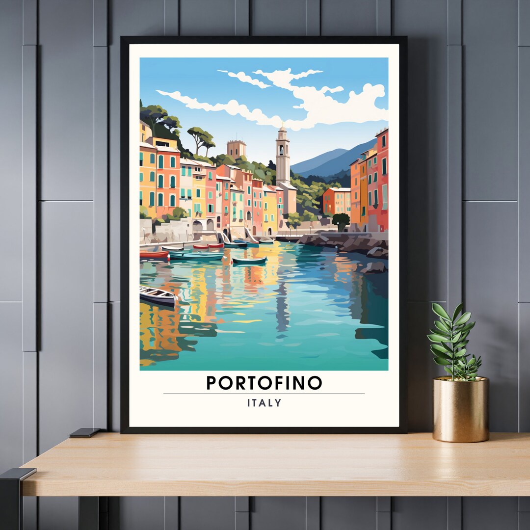 Portofino Print Portofino, Italy Travel Pster - Etsy