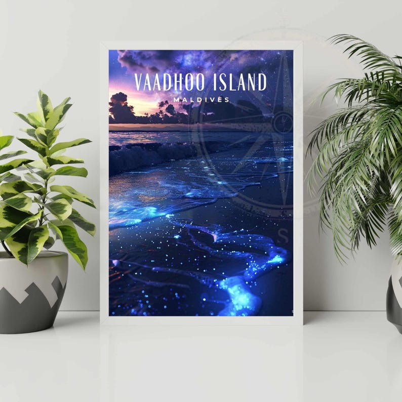 Vaadhoo Island Poster | Travel Poster the Maldives | Vaadhoo Island ...