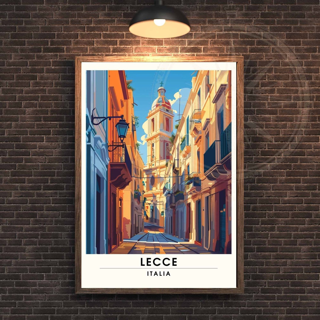 Lecce Printing - Travel Poster Lecce, Italy - Lecce Historic Center - Etsy