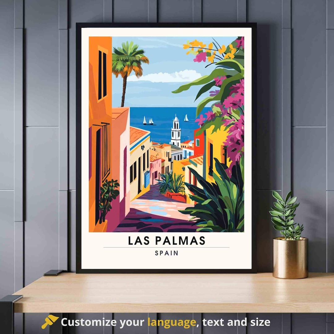Las Palmas Poster Las Palmas Print View From the City Streets - Etsy