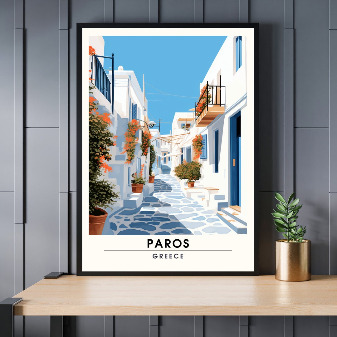 Print Paros Travel Poster Paros, Greece - Etsy
