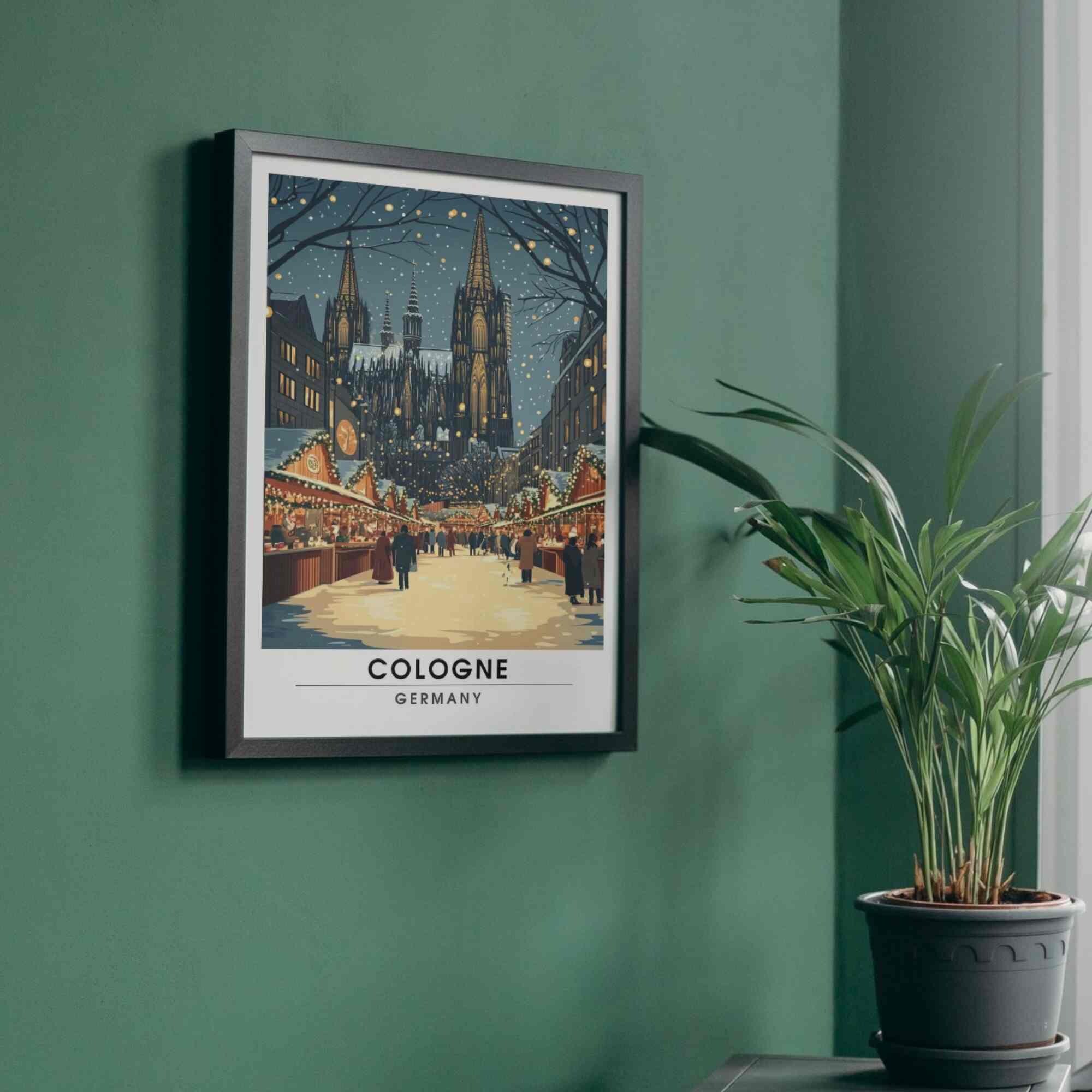 Cologne Christmas Poster | Cologne Print - Cologne in Christmas - Etsy