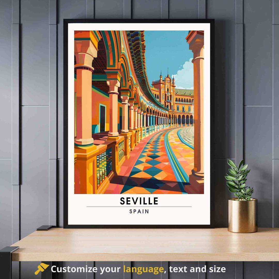 Seville Poster| Seville Print - Spain - Plaza De España - Etsy