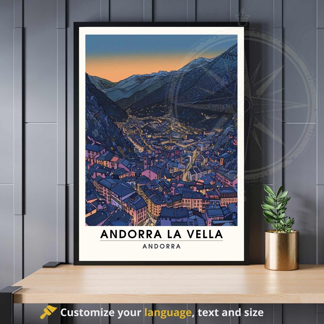 Andorra Poster Andorra La Vella Poster Andorra La Vella Night Travel ...