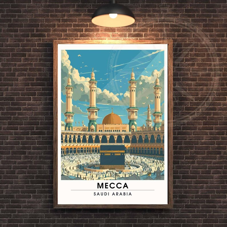 Mecca Poster | Travel Poster Mecca, Saudi Arabia | View of the Kaaba - Etsy