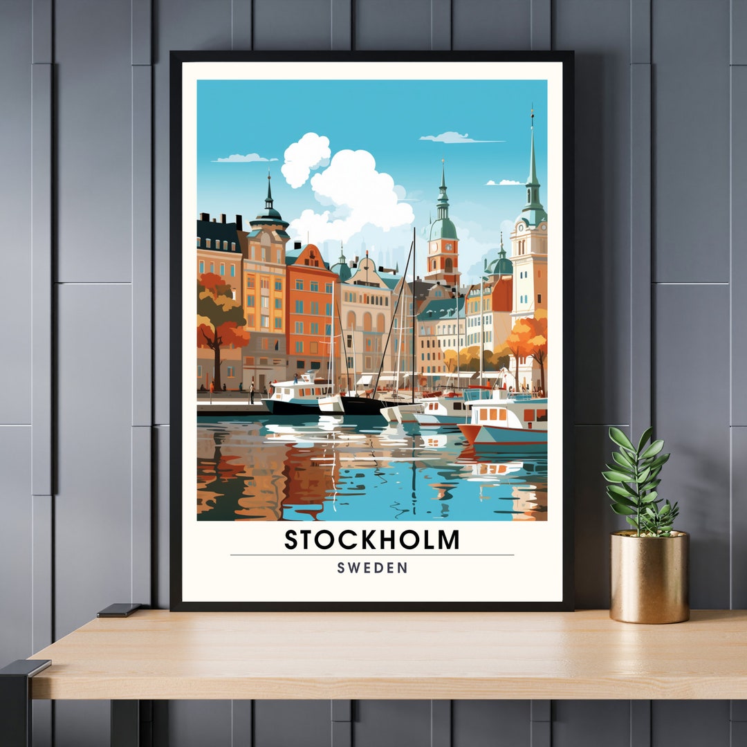Stockholm Print | Travel Poster Stockholm, Sweden - Etsy
