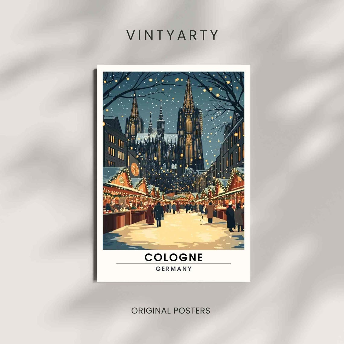 Cologne Christmas Poster | Cologne Print - Cologne in Christmas - Etsy