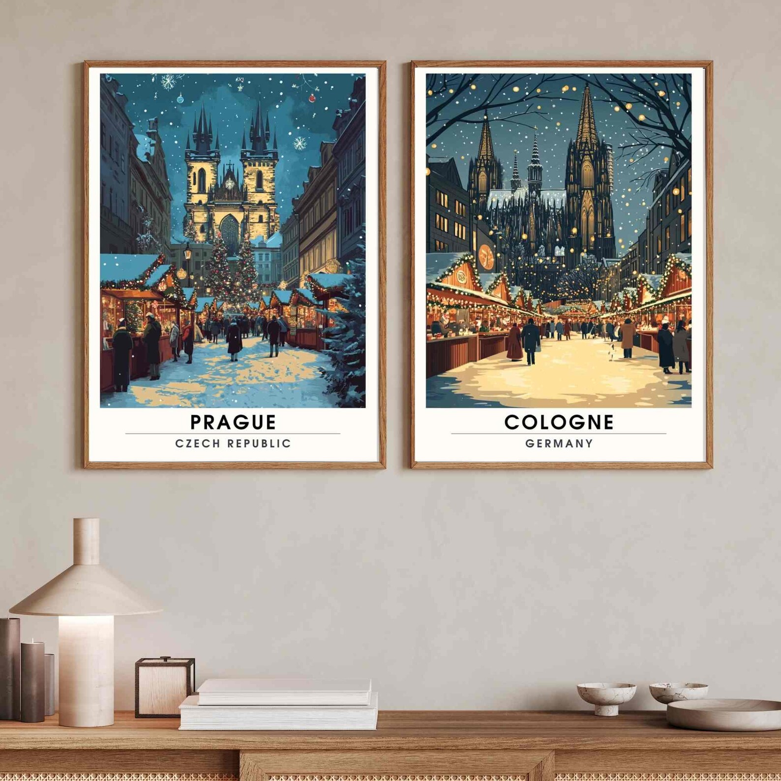 Cologne Christmas Poster | Cologne Print - Cologne in Christmas - Etsy