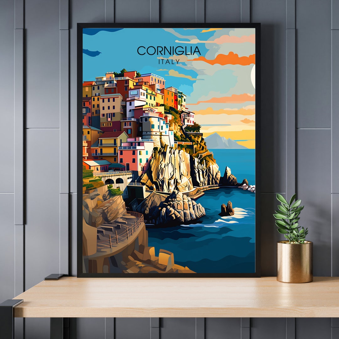 Manarola Poster, Italy Manarola Travel Print Cinque Terre Travel Poster ...