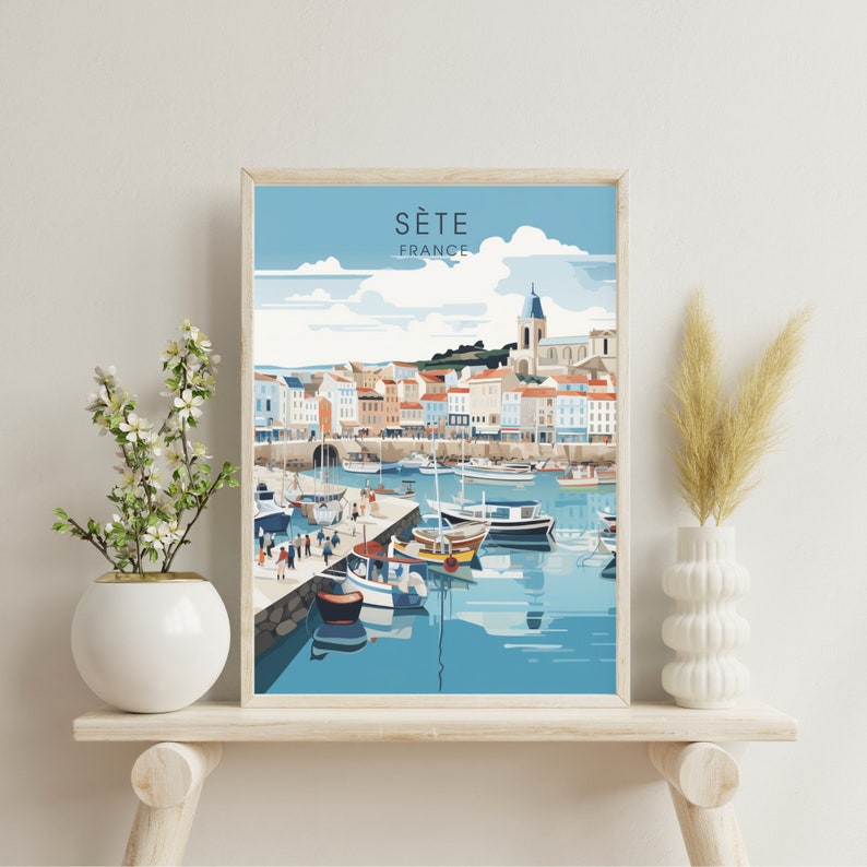 Poster Sète, Print Sète, Port of Sète - Etsy