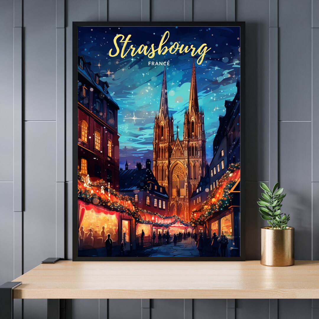 Strasbourg Print Strasbourg Christmas Poster Strasbourg Christmas ...