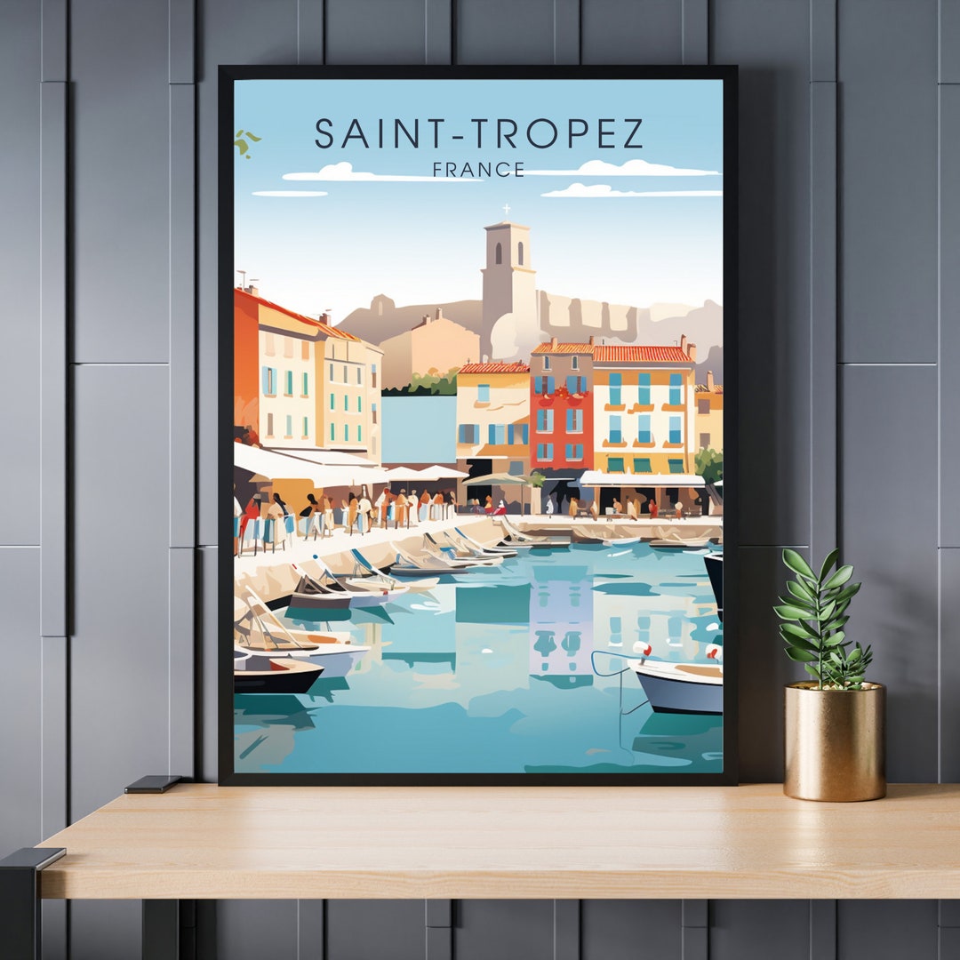 Saint-tropez Poster, Saint-tropez Travel Print, Saint-tropez Travel Poster - Etsy UK