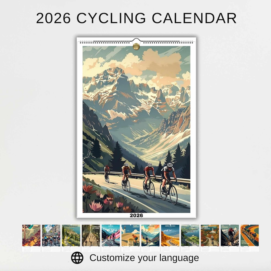 2026 Cycling Calendar – Vintage Bicycle Art Calendar – 12 Iconic ...