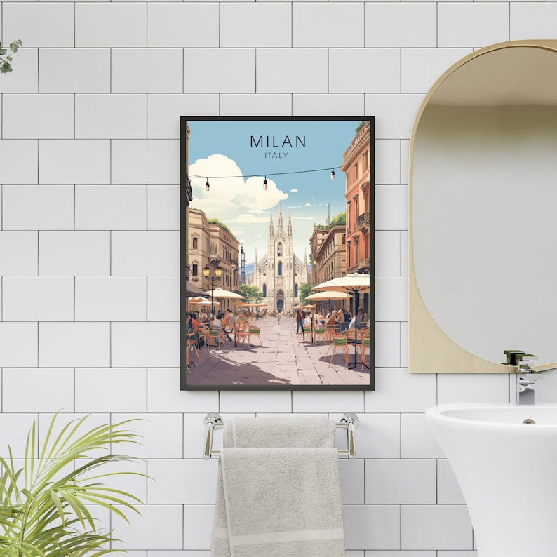 Milan Poster Travel Poster Italy Milan Duomo - Etsy