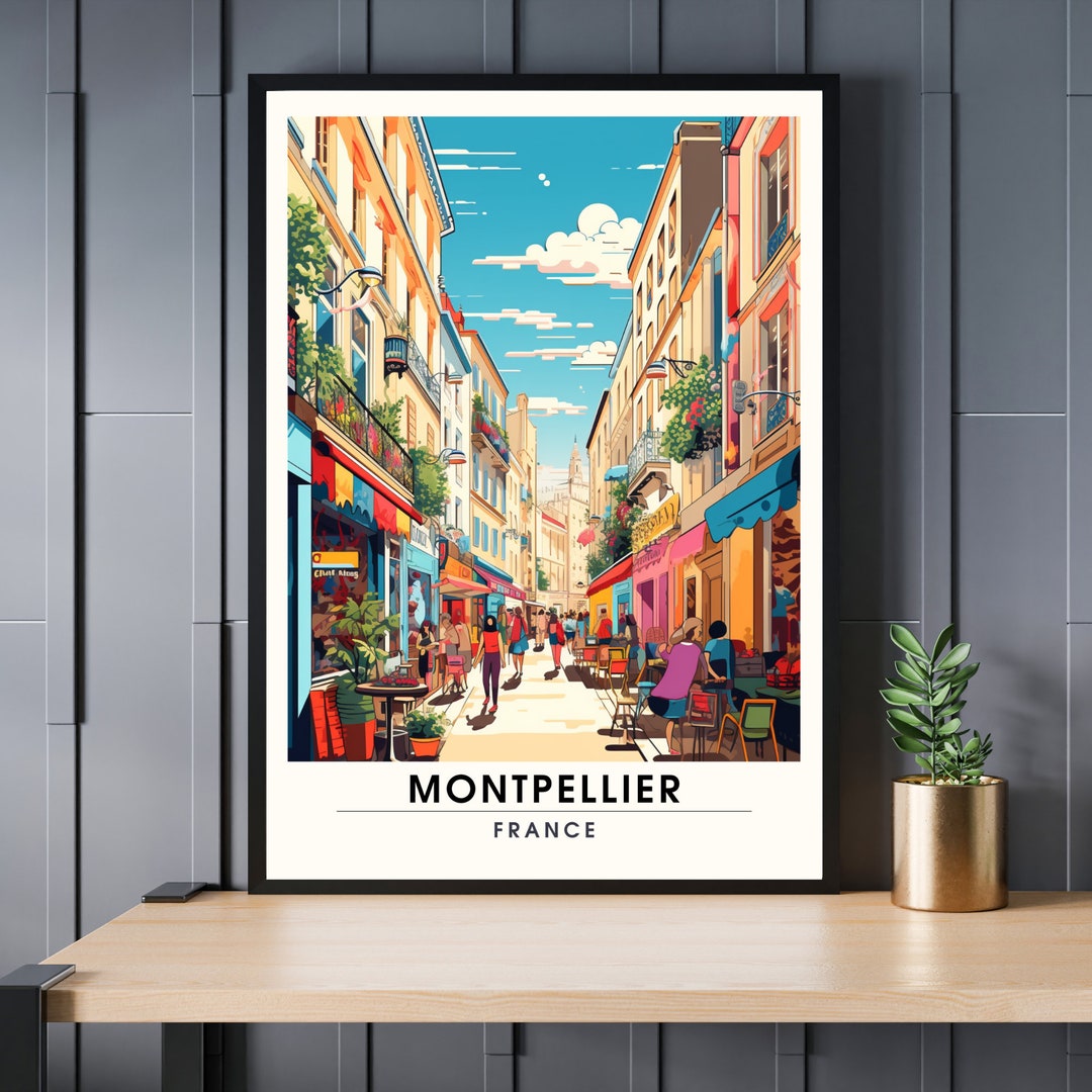 Montpellier Poster | Montpellier Print | Travel Poster Montpellier ...