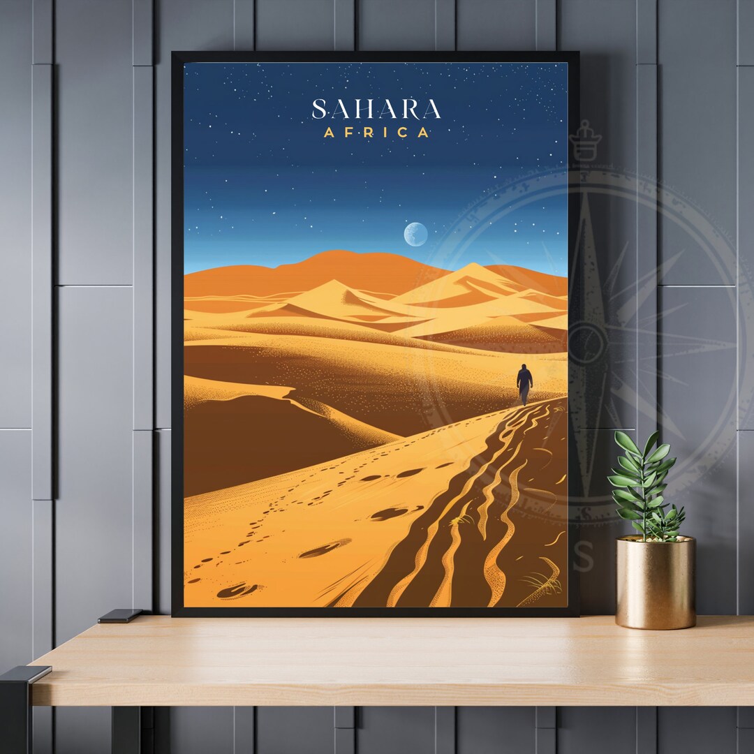 Sahara Poster Sahara Travel Poster Africa Poster A Night in the Sahara ...
