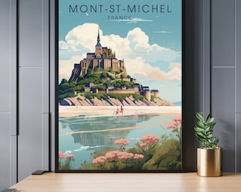 Mont Saint-michel Art France Travel Poster French Print (xr3652)a - Etsy